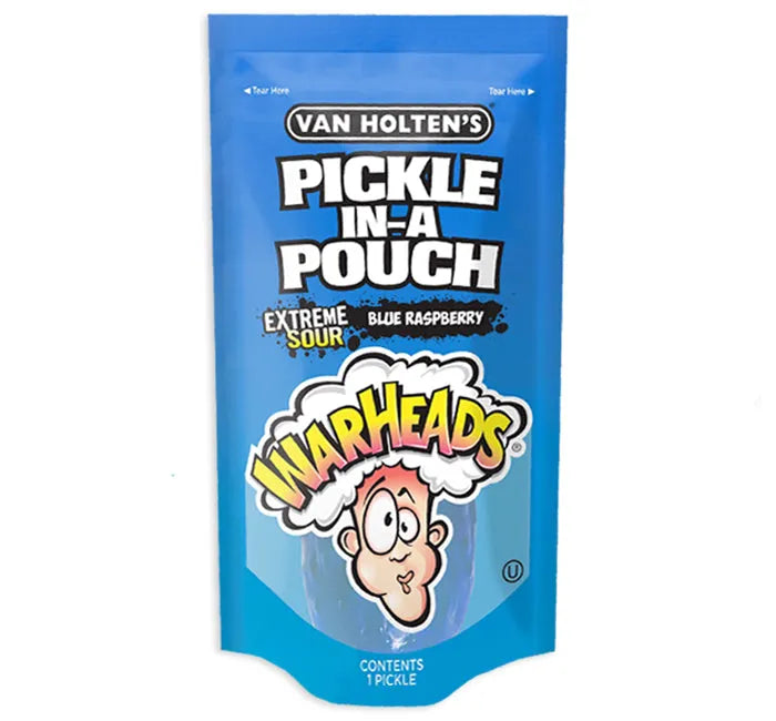 Van Holtens Warheads Blue Raspberry Pickle in a Pouch – Exotic Snack ...
